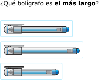 IXL - Comparar longitudes (Ejercicios de matemáticas de 1.º de primaria)